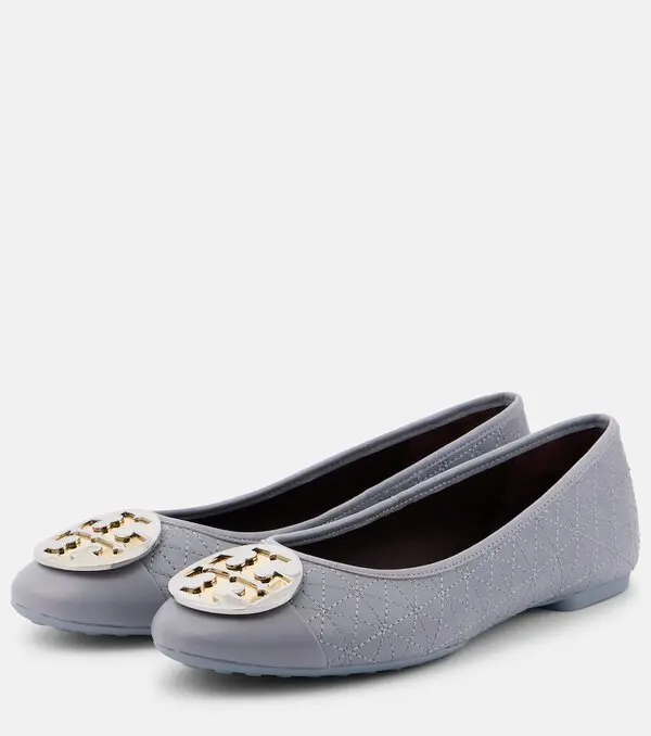Tory Burch Claire Leather Ballet Flats - Blue