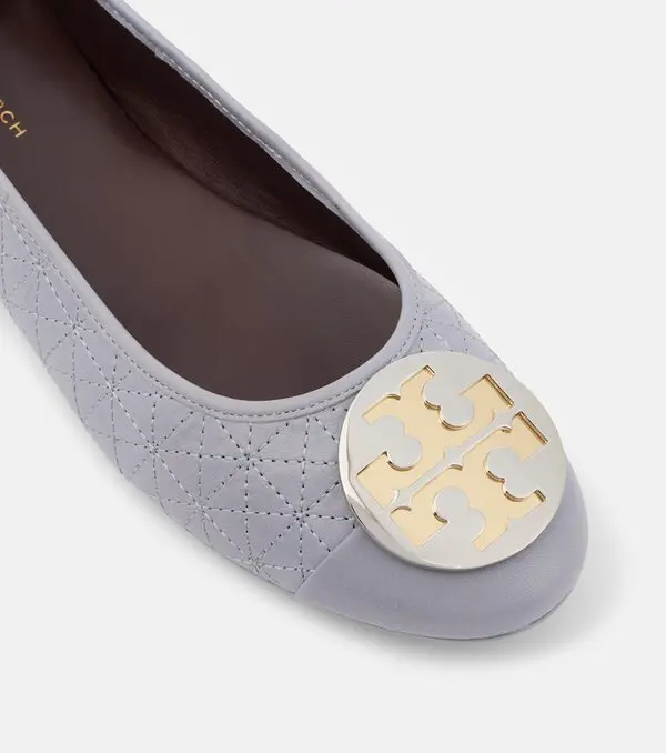 Tory Burch Claire Leather Ballet Flats - Blue