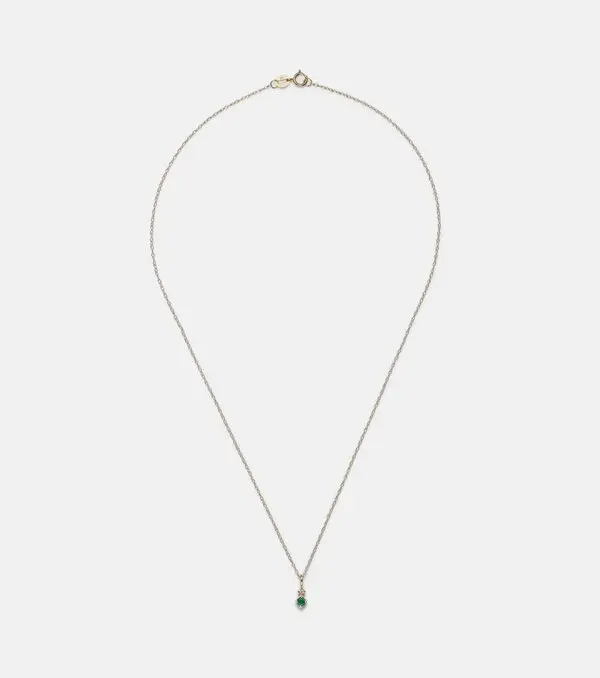 STONE AND STRAND 14kt Yellow Choker With Emerald And Diamond - Gold