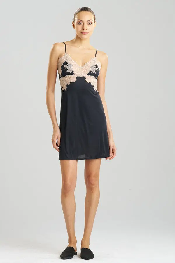 Natori Enchant Lace Applique Chemise - Black