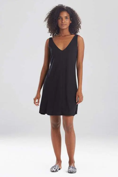 Natori Shangri-la Tencel V-neck Chemise - Black