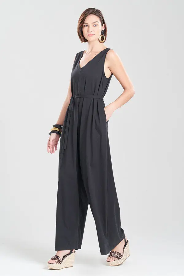 Natori Cotton Jumpsuit - Black
