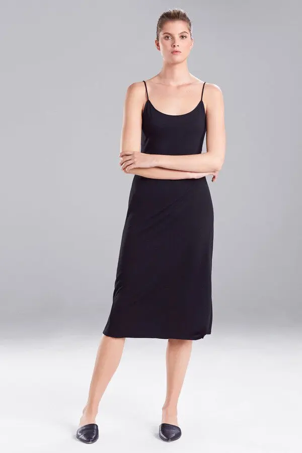 Natori Shangri-la Tencel Slip Dress - Black