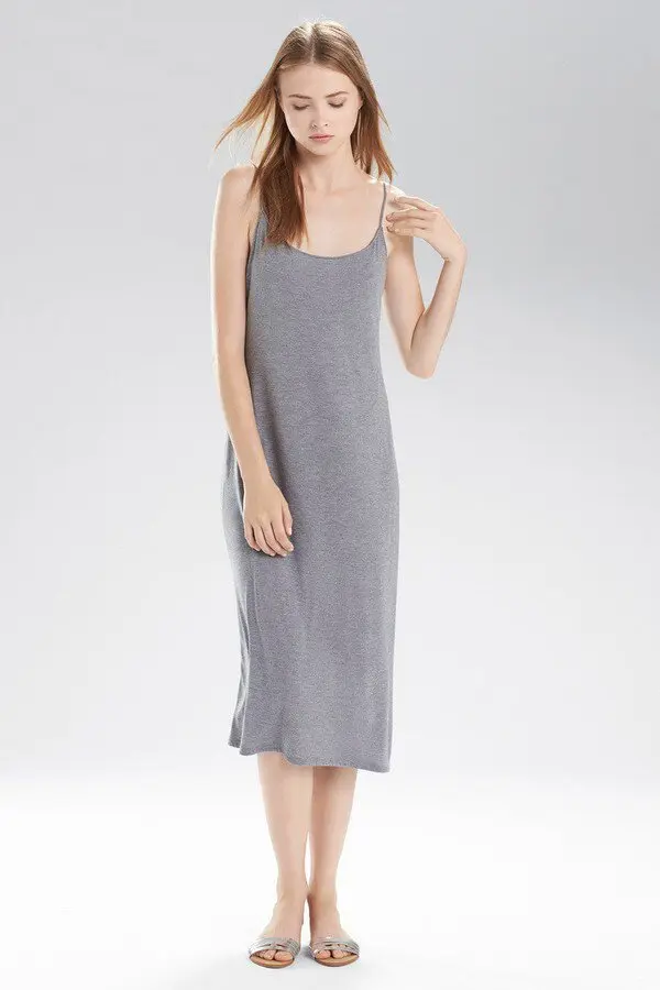 Natori Shangri-la Tencel Slip Dress - Gray