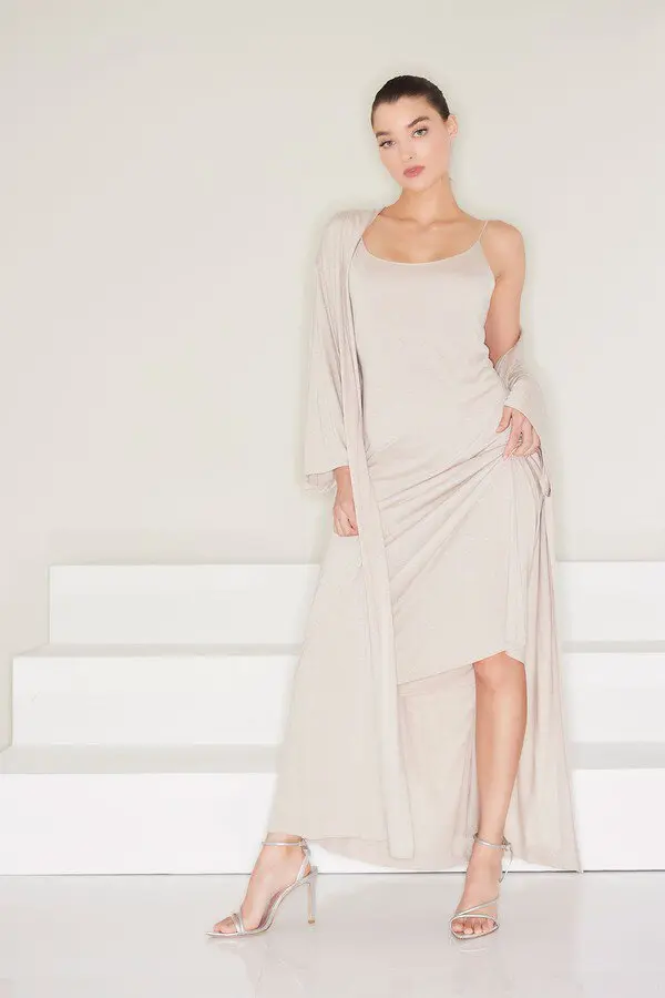 Natori Shangri-la Tencel Slip Dress - Neutral