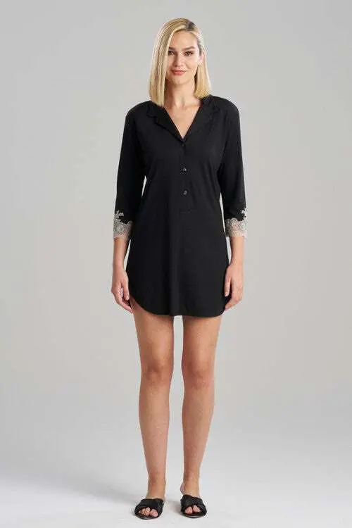 Natori Luxe Shangri-la Tencel Sleepshirt - Black