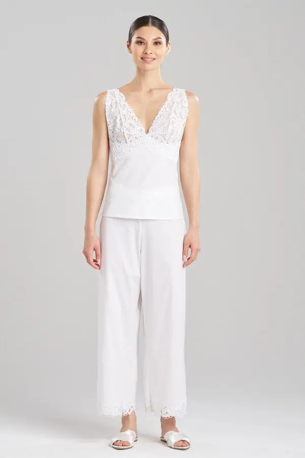 Natori Bliss Harmony Lace V-neck Cami - White