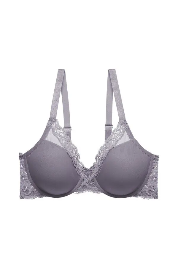 Natori Feathers Full Figure Contour Underwire Bra - Gray