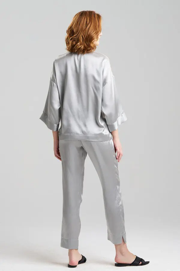 Natori Key Essentials Mandarin Silk Pj - Silver