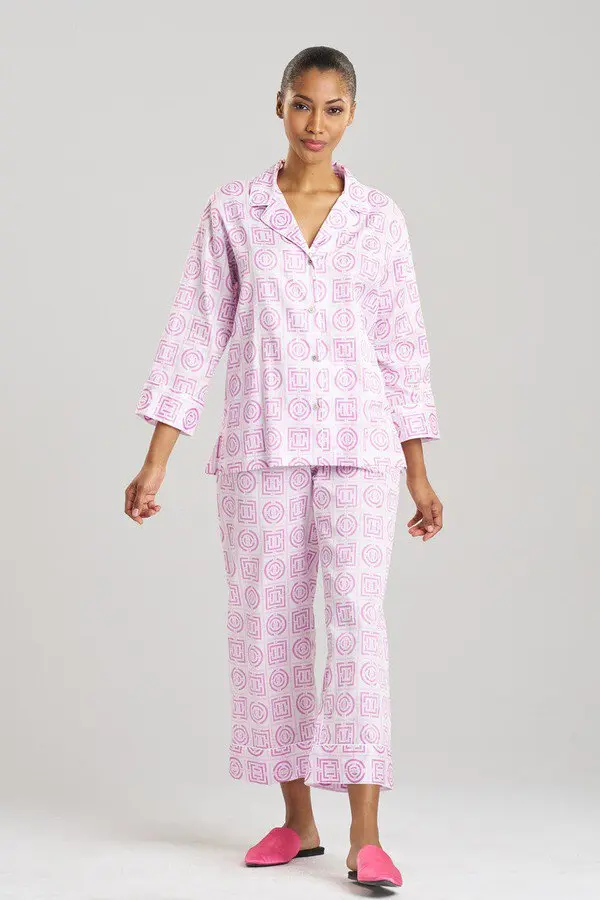 Natori Infinity Cotton Sateen Notch Pj - Natural