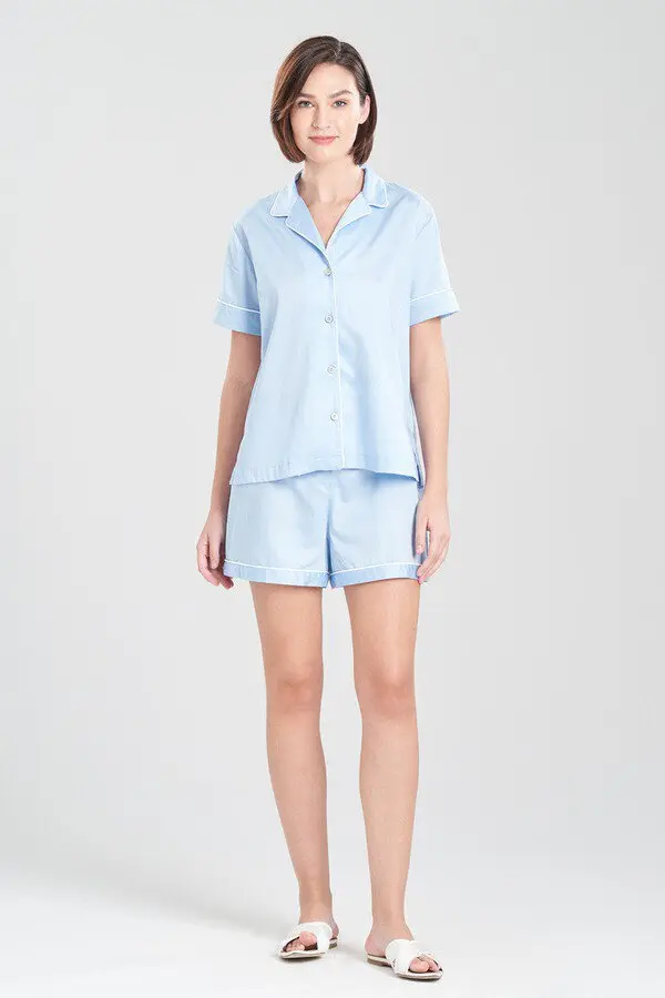 Natori Cotton Sateen Shorts Pj - Blue