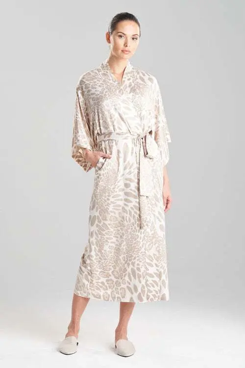 Natori Luxe Leopard Robe - Natural