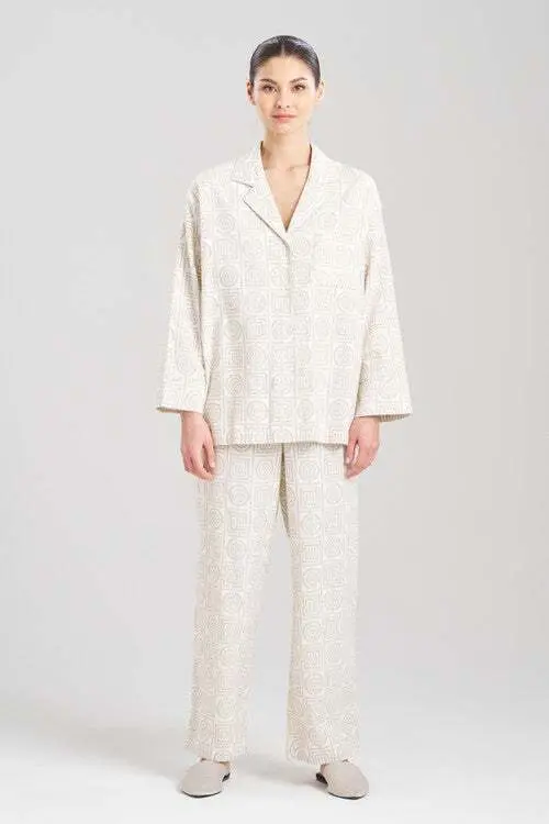 Natori Flannel Infinity Notch Pj - Natural