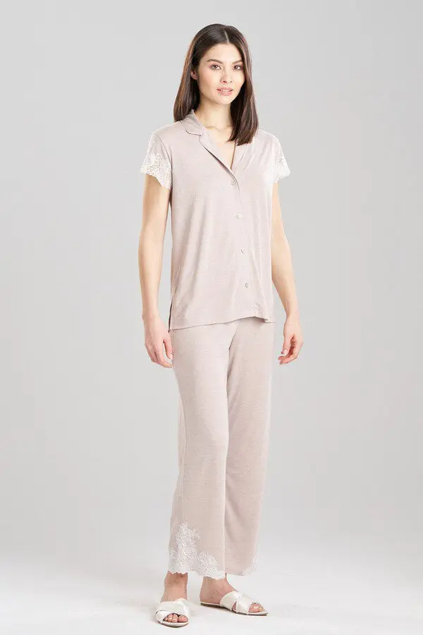 Natori Luxe Shangri-la Tencel Notch Pj - Pink