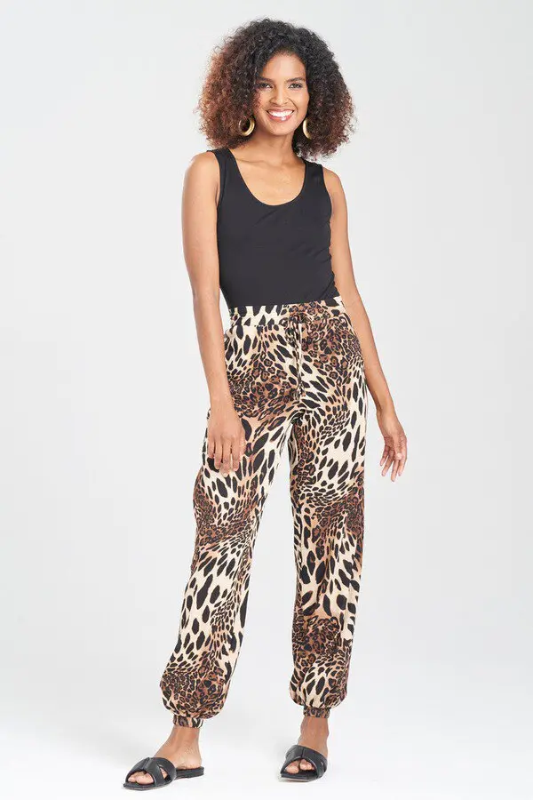 Natori Leopard Cotton Gauze Pants