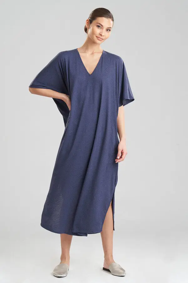 Natori Shangri-la Tencel Caftan - Blue