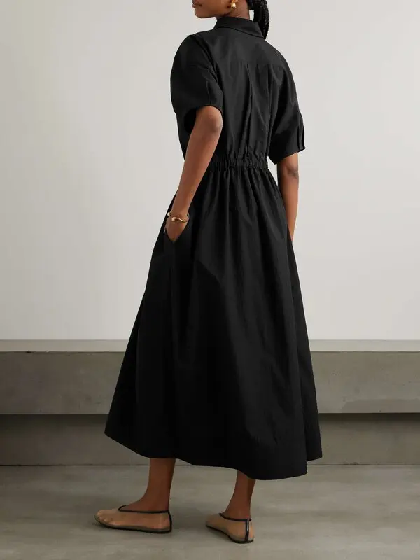 Brunello Cucinelli Belted Cotton Poplin Midi Dress