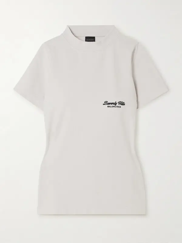Balenciaga Embroidered Fitted T-shirt - White