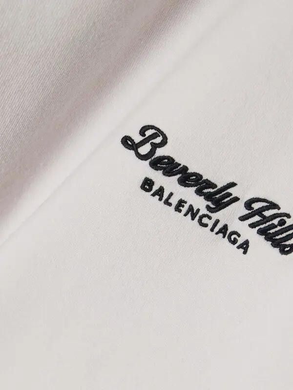 Balenciaga Embroidered Fitted T-shirt - White