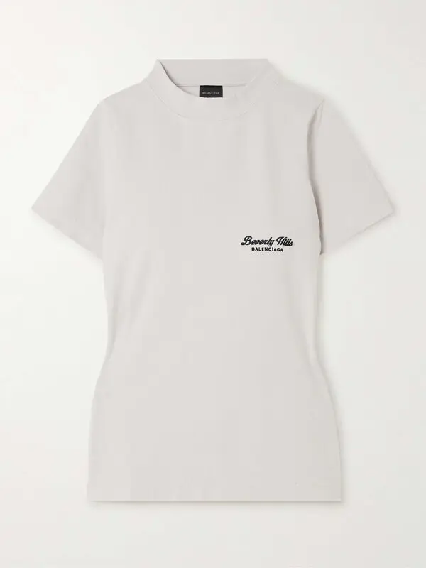 Balenciaga Embroidered Fitted T-shirt - White