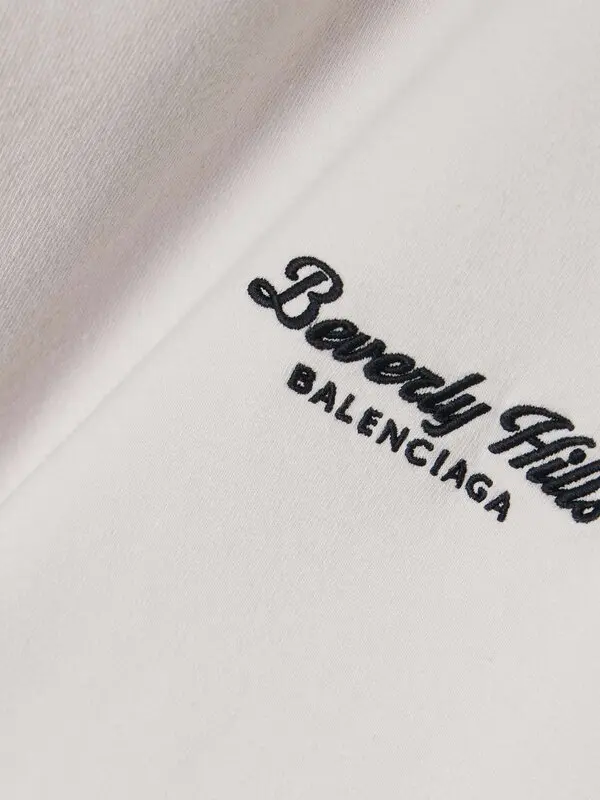 Balenciaga Embroidered Fitted T-shirt - White