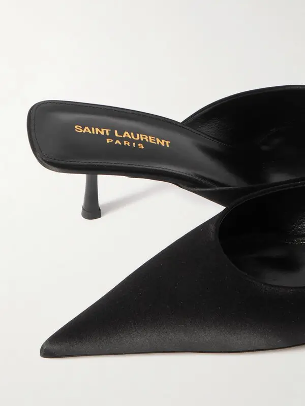 Saint Laurent Barbara Satin Mules