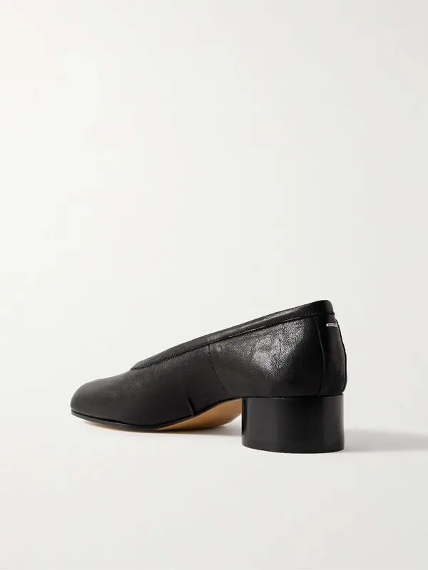 MAISON MARGIELA Tabi Leather Ballerina Pumps - Black