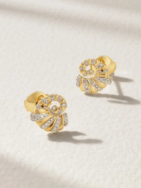Yvonne Léon 18-karat Diamond Earrings - Gold