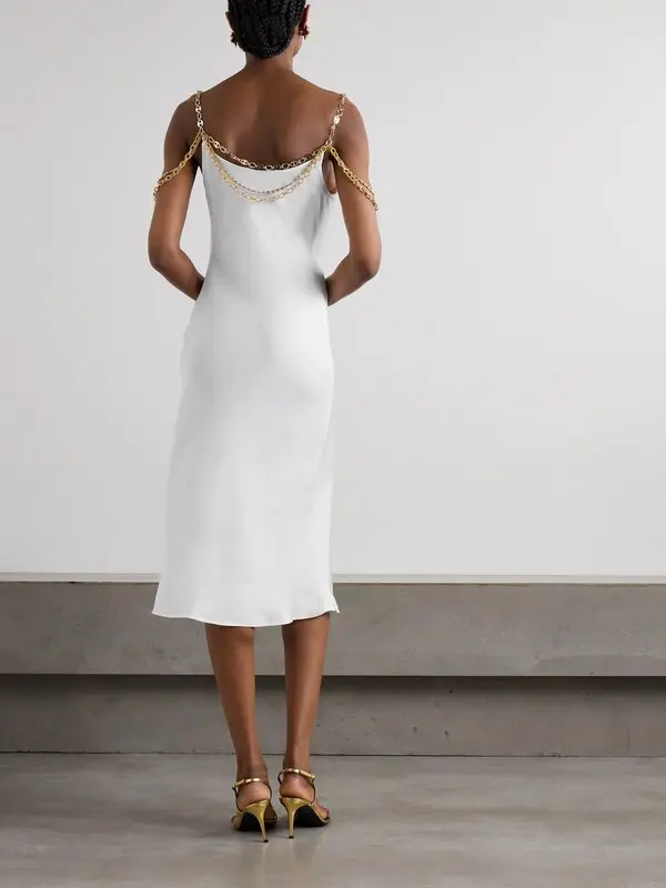 Rabanne Chain-embellished Satin Midi Dress