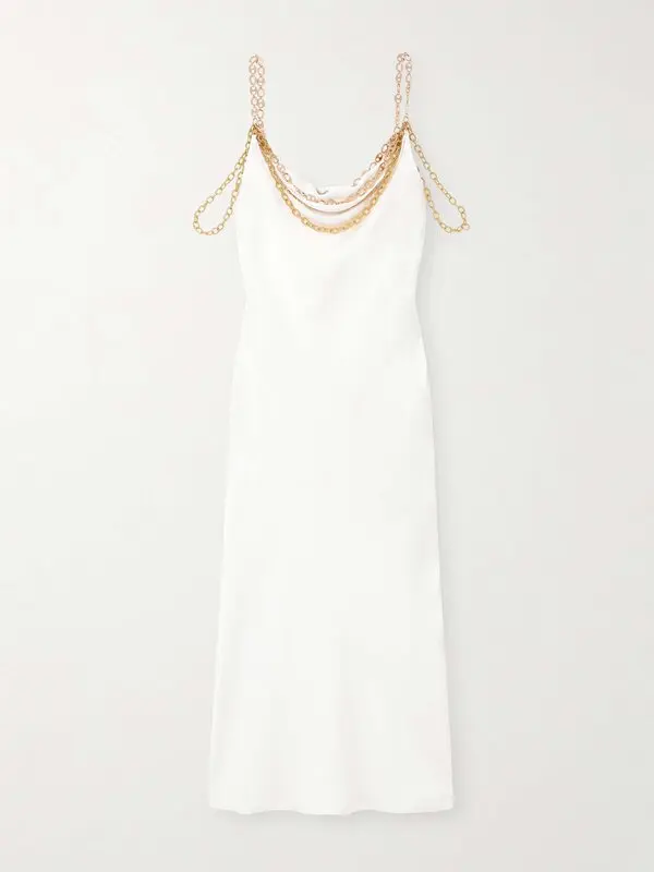 Rabanne Chain-embellished Satin Midi Dress