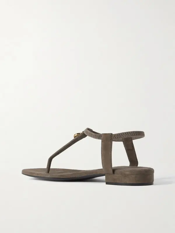 Loro Piana Mindil Suede Sandals - Brown