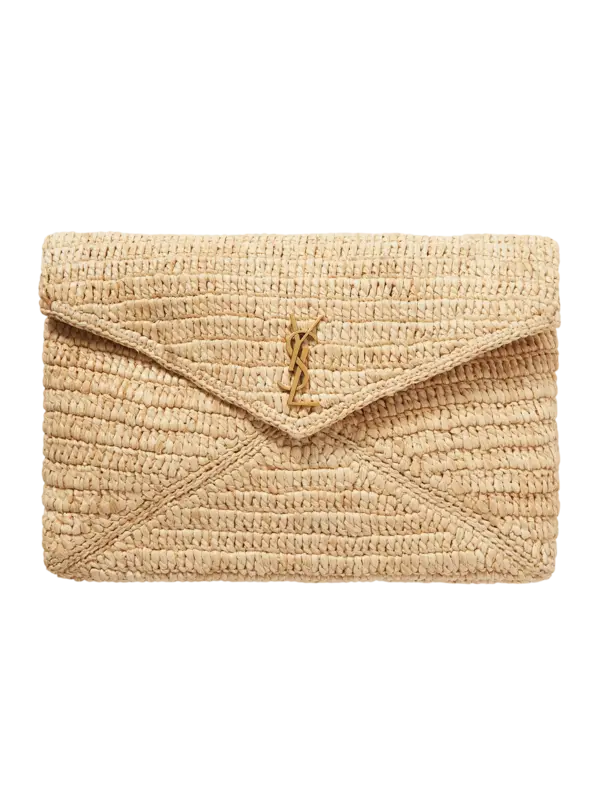 Saint Laurent - SAINT LAURENT Cassandre Raffia Clutch