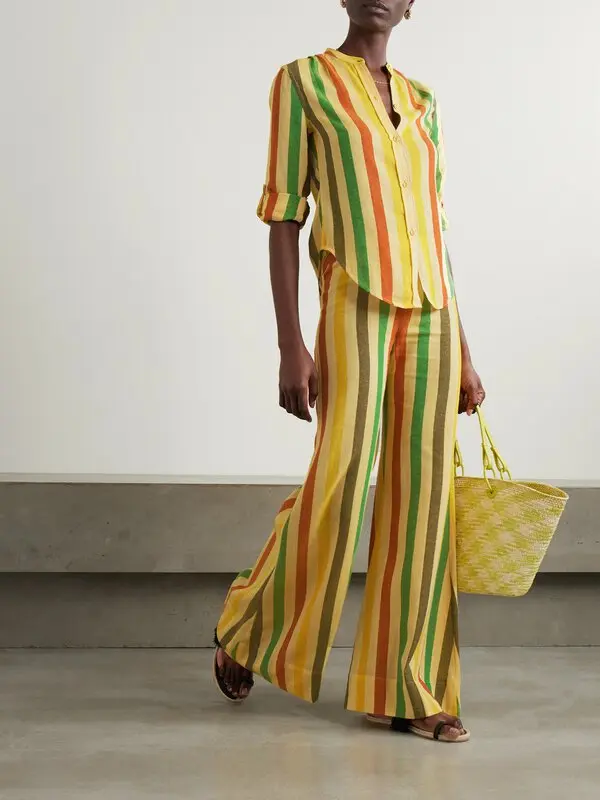 Suzie Kondi Elira Striped Wide-leg Pants