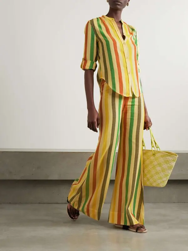 Suzie Kondi Elira Striped Wide-leg Pants
