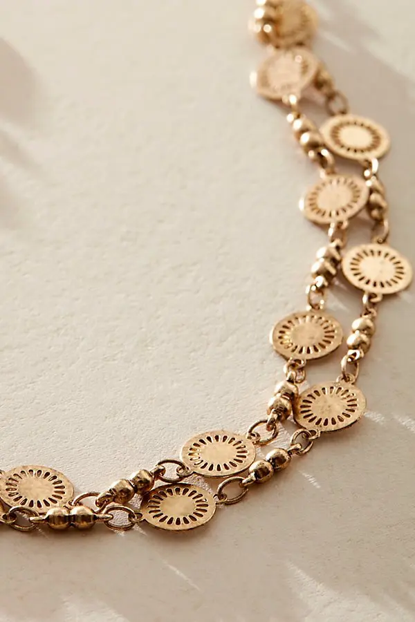 Free People Layered Chain Anklet - Gold