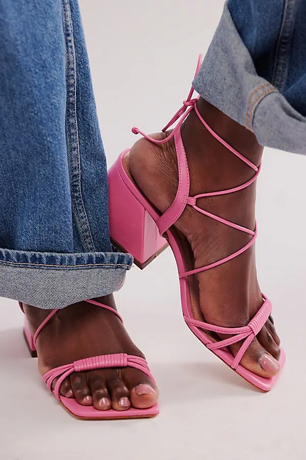 VICENZA Love Letter Wrap Heels - Pink Cosmos