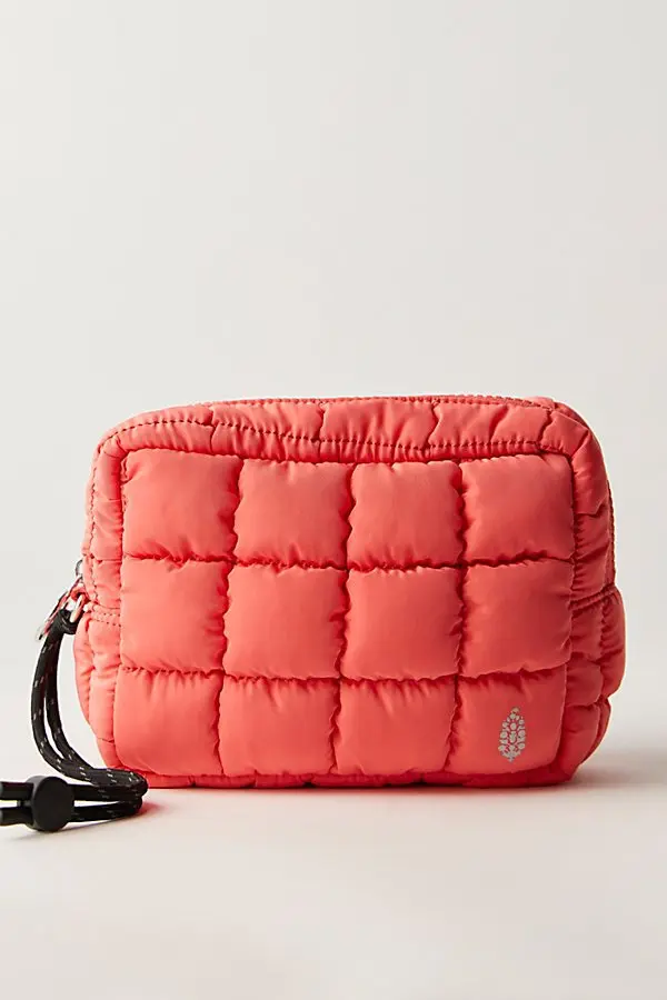 Free People Quilted Mini Case - Neon Coral