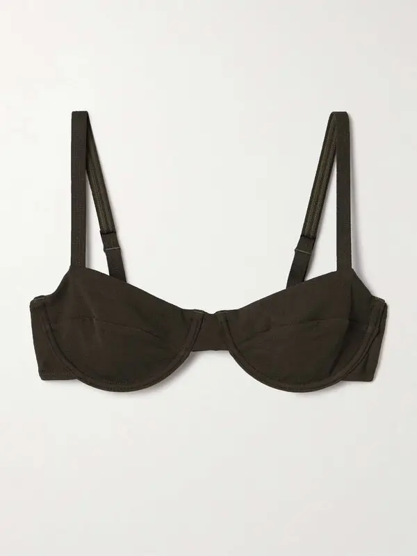 Matteau Stretch Recycled-crepe Underwired Bikini Top - Green