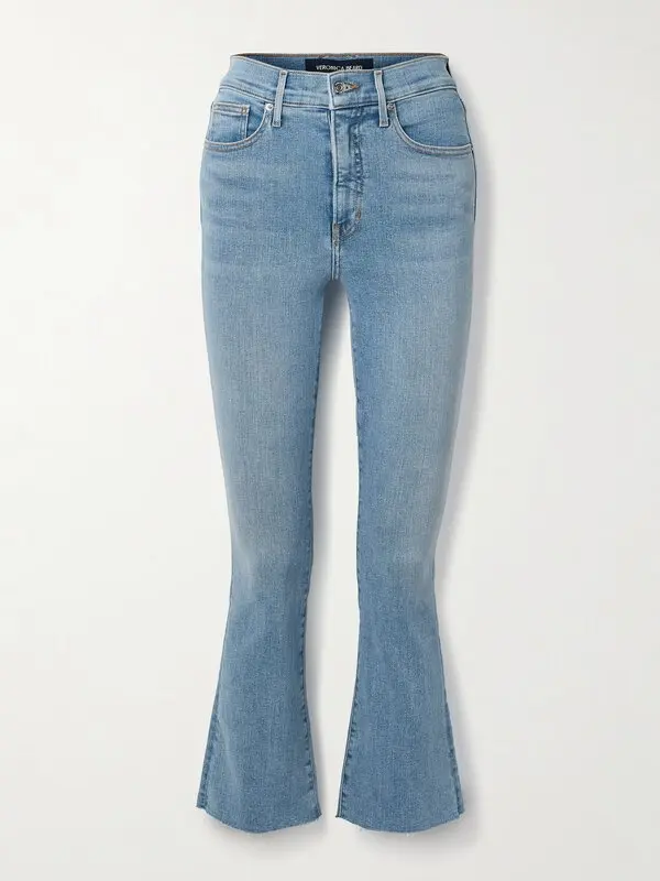 Veronica Beard Carolina Cropped Flare Jeans - Blue