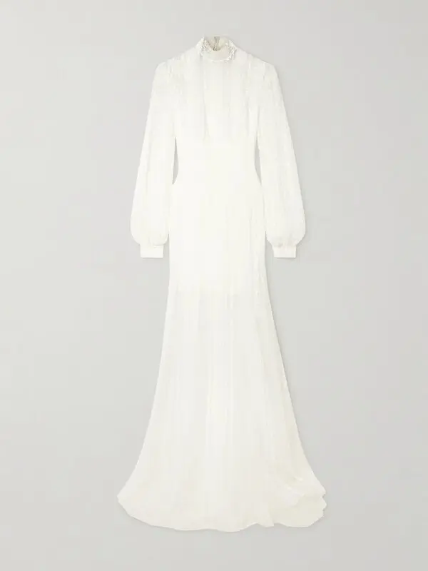Costarellos Theia Embroidered Tulle Gown