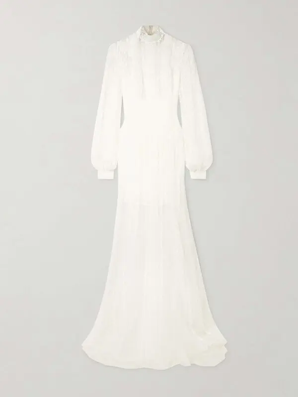 Costarellos Theia Embroidered Tulle Gown