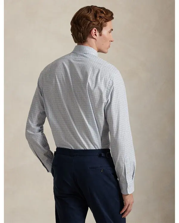Polo Ralph Lauren Cotton Stretch Poplin Gingham Check Classic Fit Button Down Shirt - Blue Multi