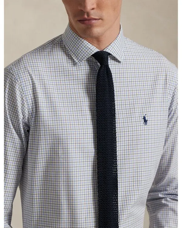 Polo Ralph Lauren Cotton Stretch Poplin Gingham Check Classic Fit Button Down Shirt - Blue Multi