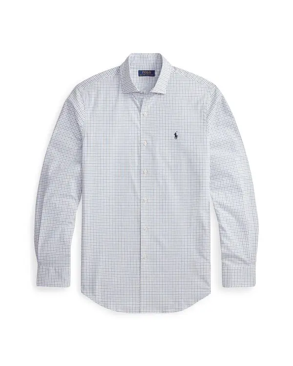 Polo Ralph Lauren Cotton Stretch Poplin Gingham Check Classic Fit Button Down Shirt - Blue Multi
