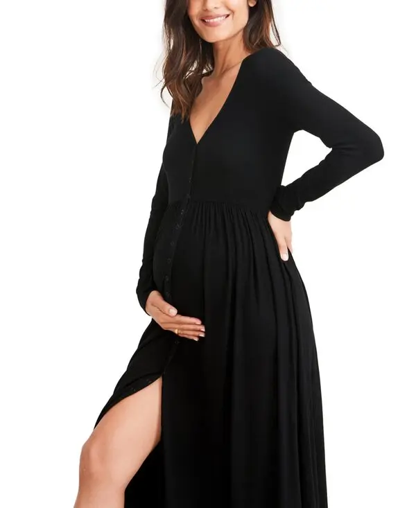 Hatch Collection Rib Nursing Dress - Black