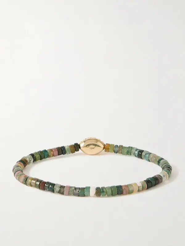 Luis Morais Eye Of The Idol Gold Multi-stone Beaded Bracelet