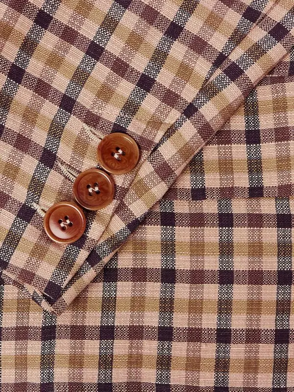 Séfr Bruno Checked Linen-blend Blazer