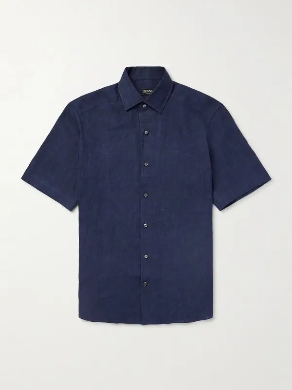 Zegna Oasi Lino Shirt - Blue