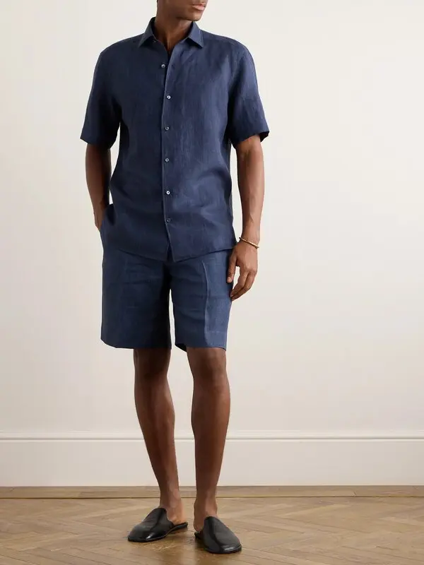 Zegna Oasi Lino Shirt - Blue