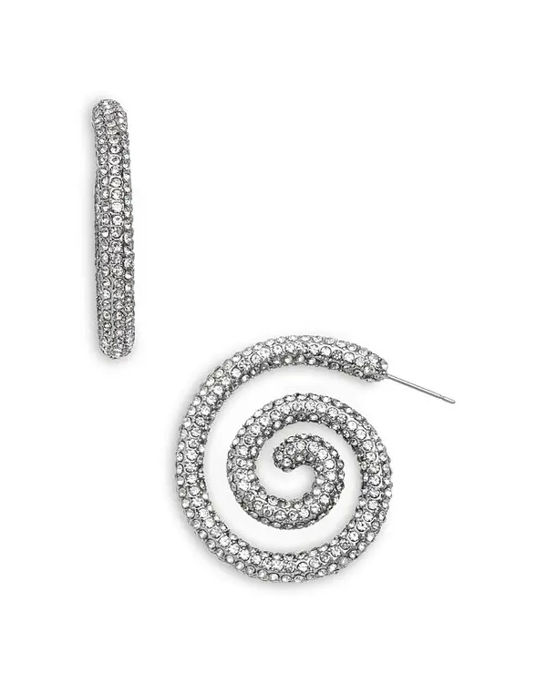 Baublebar Nicole Pave Spiral Drop Earrings - Silver